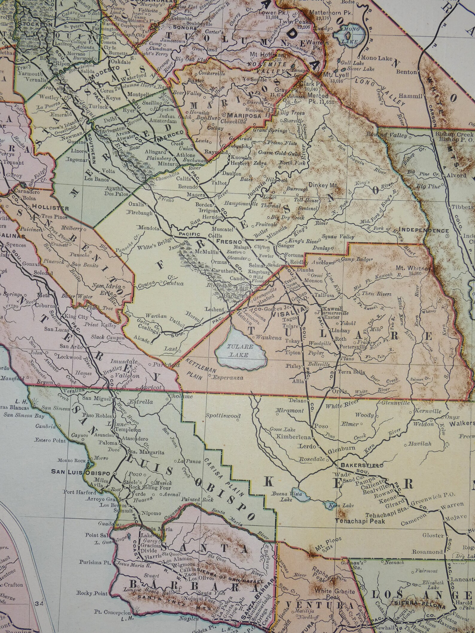 Large Vintage California Map 1892 Antique Map of California - Etsy