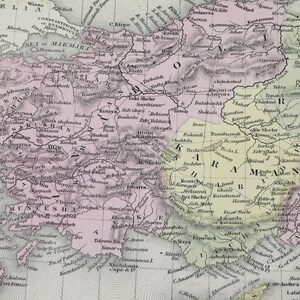 1800s Antique Turkey Map, Iraq Syria Map, Palestine Middle East Map ...