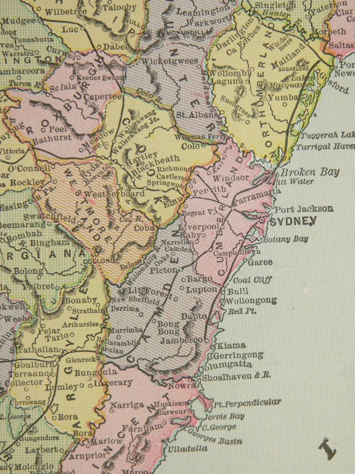 1902 Map New South Wales Australia NSW Map, Vintage Art Map, Gift for ...