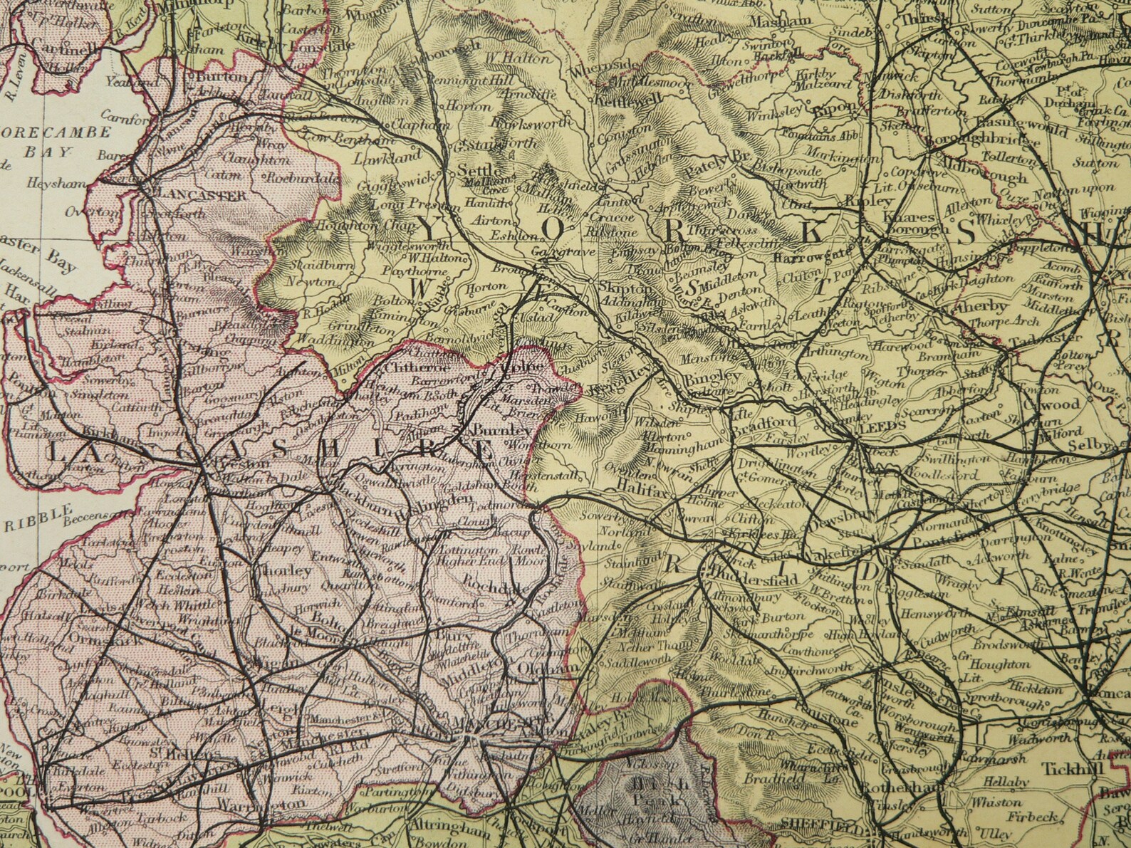 1873 Antique England Map Wales 1873 A C Black Map of England and Wales ...