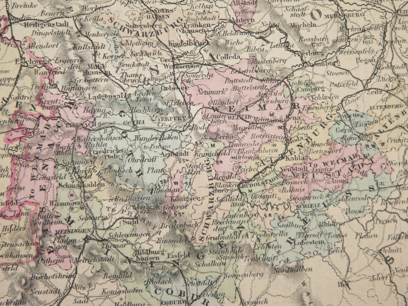 Antique Western Germany Map, 1881 Colton Atlas, Hand-colored - Etsy