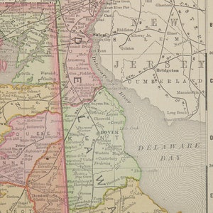 1900 Map of Baltimore With Maryland and Delaware, Original Antique Map ...
