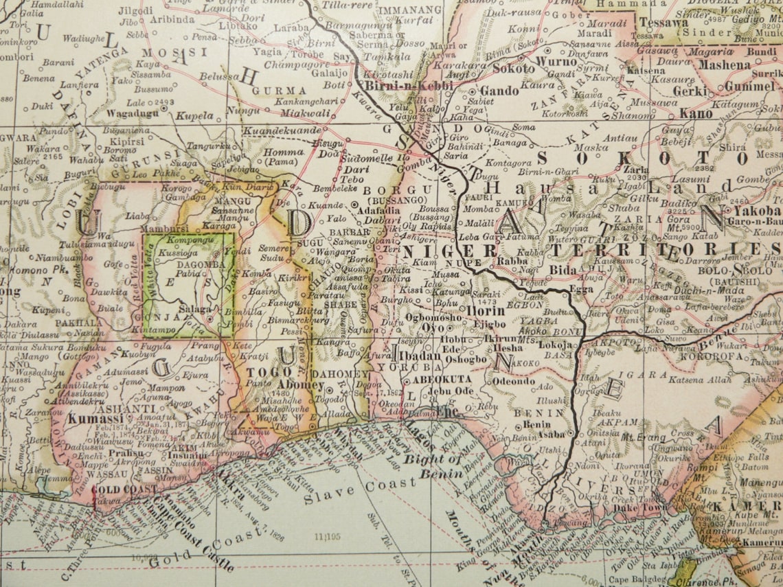 Antique Africa Map Vintage Map of Africa Sudan Sahara Desert - Etsy