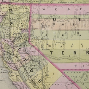 Rare 1855 United States Map by Mitchell, California, New Mexico, Utah ...