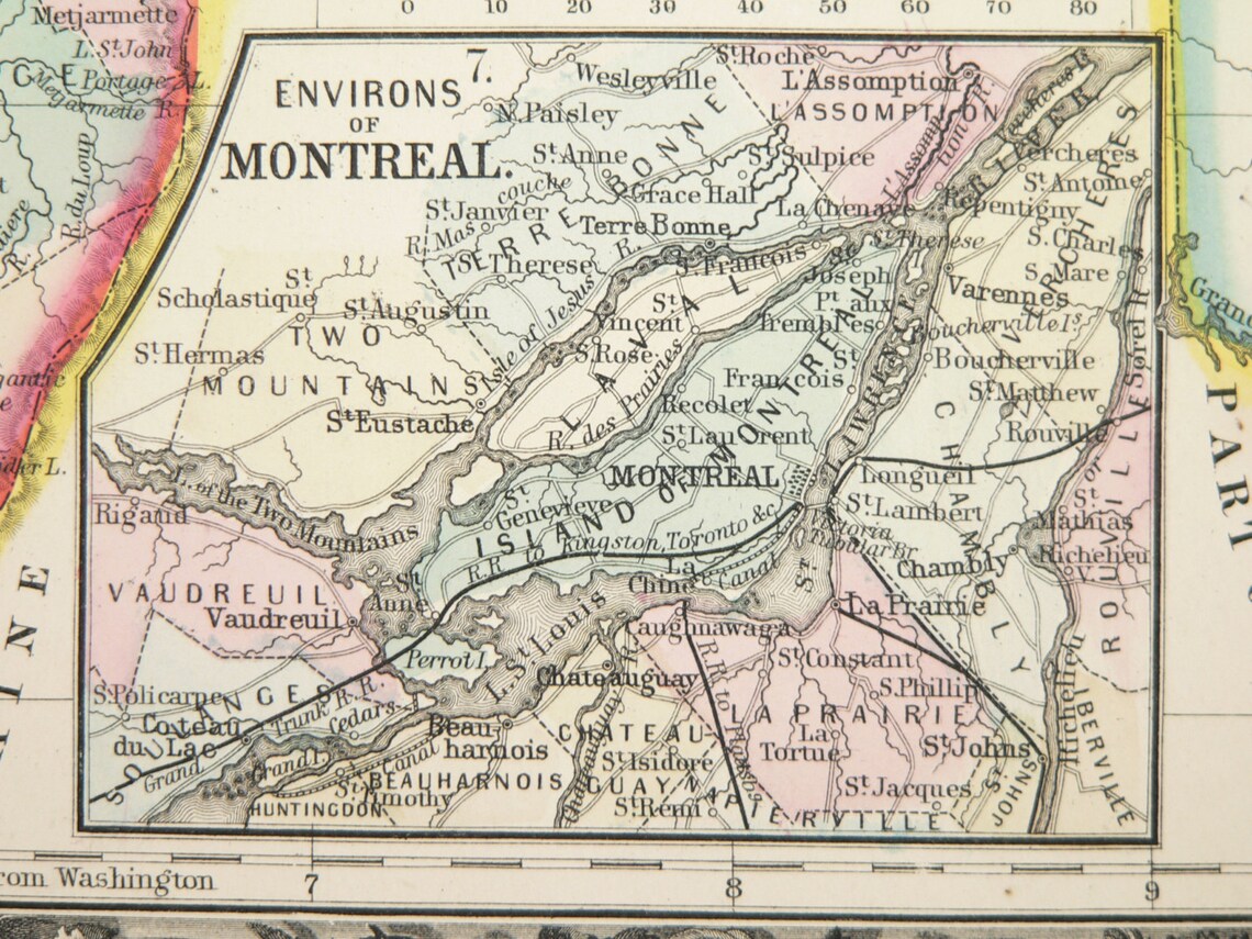 Quebec Map 1860 Mitchell Map East Canada Map Quebec Canada - Etsy