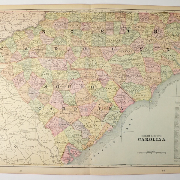 Vintage Map of North Georgia - Etsy