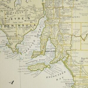 Large Vintage Map of Australia 1901 Antique Australia Map, Australian ...