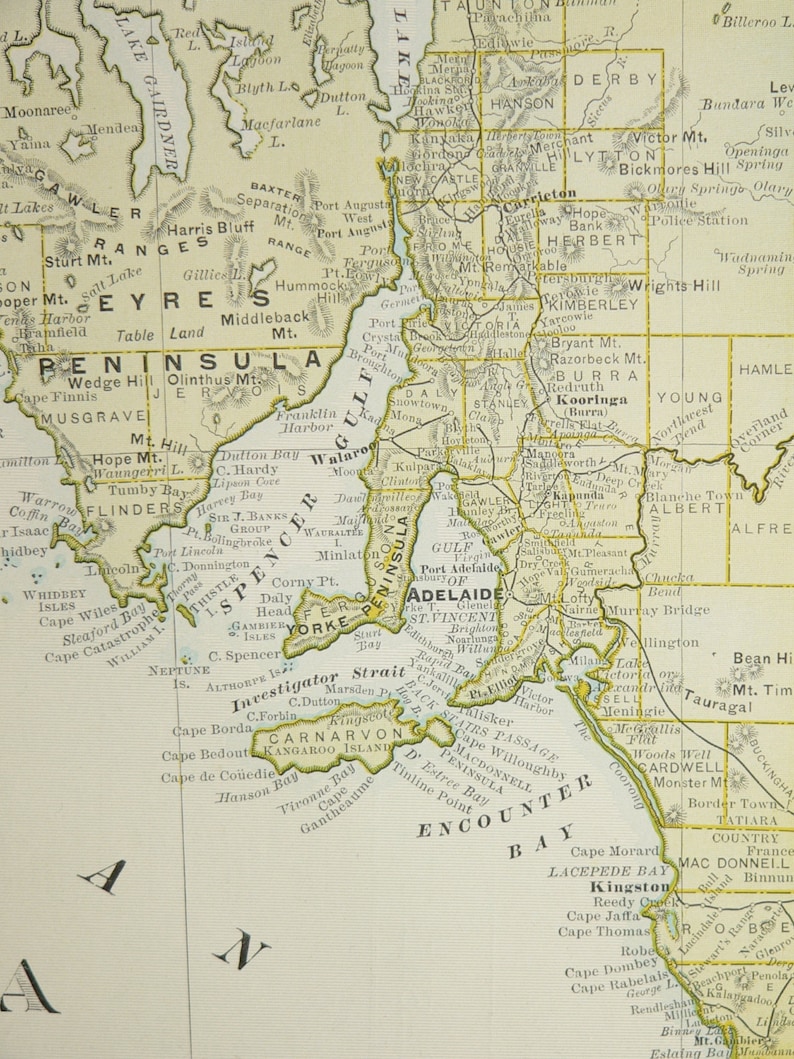 Large Vintage Map of Australia 1901 Antique Australia Map - Etsy