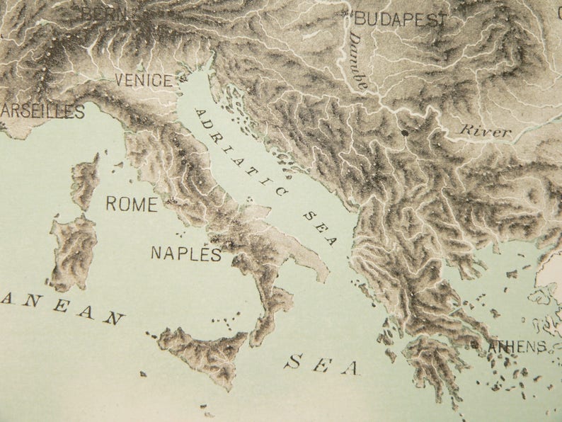 Vintage Europe Map 1912 Rand Mcnally Map of Europe Minimalist - Etsy UK