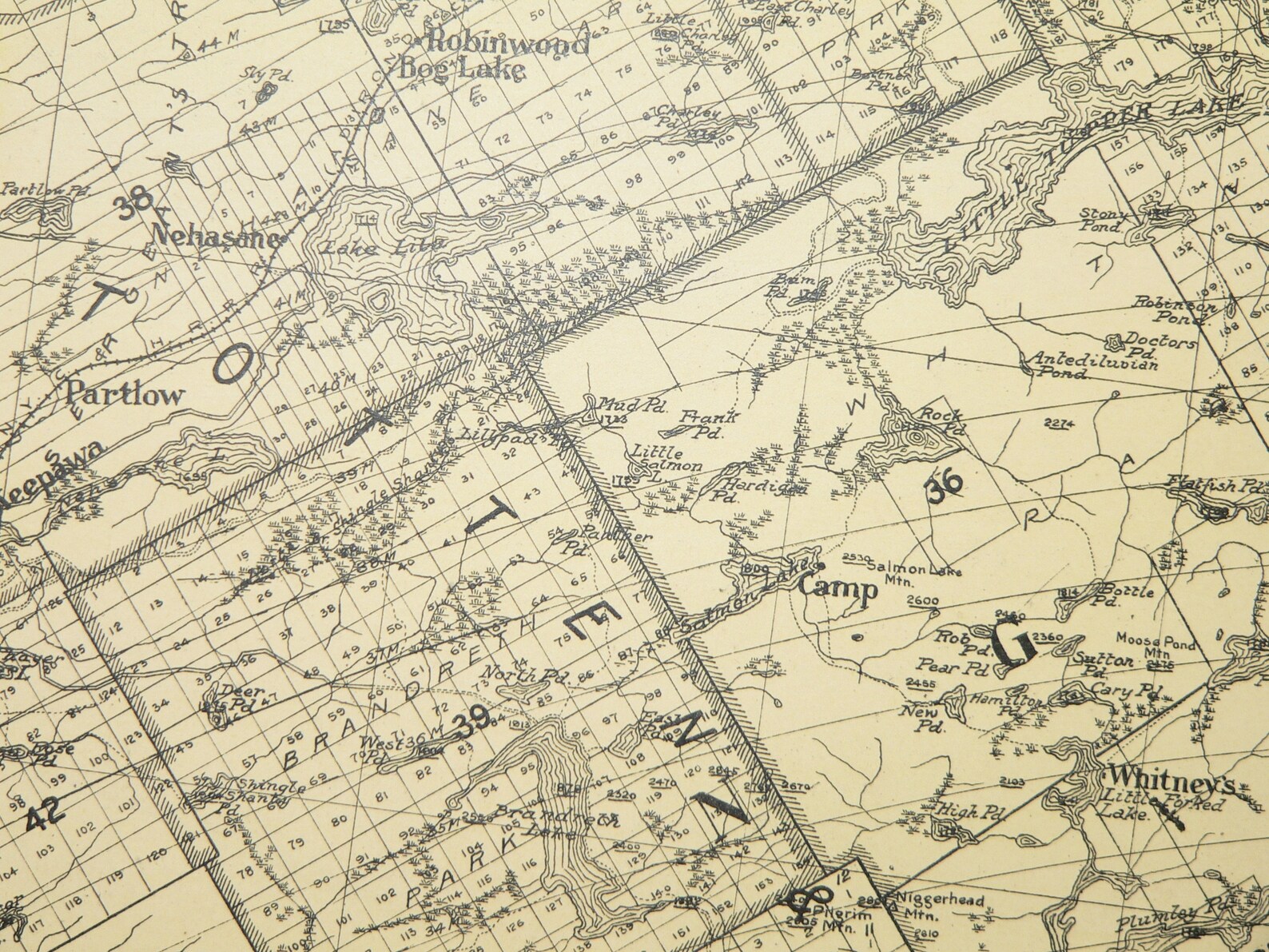 Large Map Hamilton County NY Map New York County Adirondack - Etsy