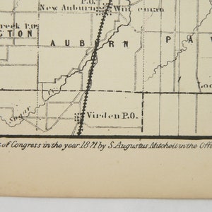 1872 Mitchell Illinois Map, IL Map, Antique Map of Illinois State ...