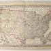Antique Map of United States Map USA Vintage Map 1872 Mitchell Map ...
