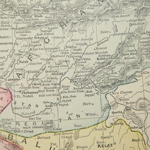 1900 Iran and Afghanistan Map, Middle East Map, Rand Mcnally Atlas Map ...
