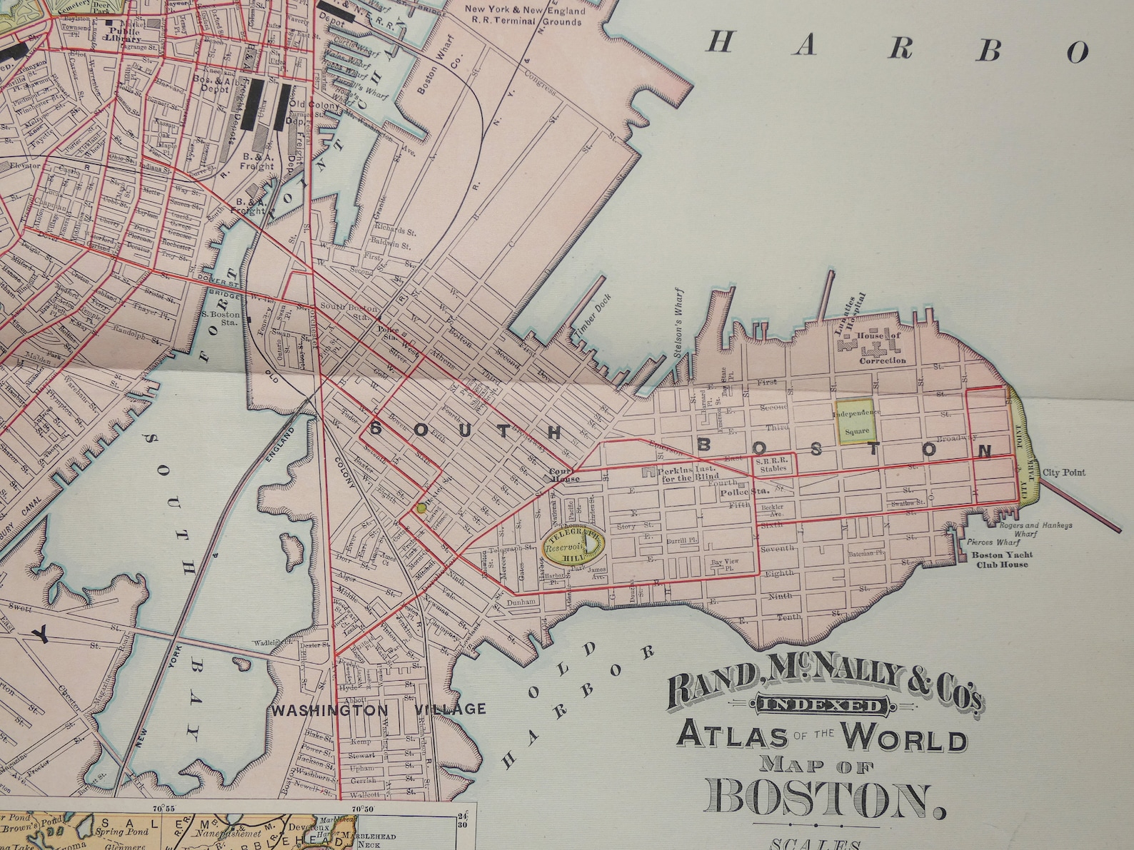 Real 1892 Large Boston Map Original Antique Map of Boston - Etsy