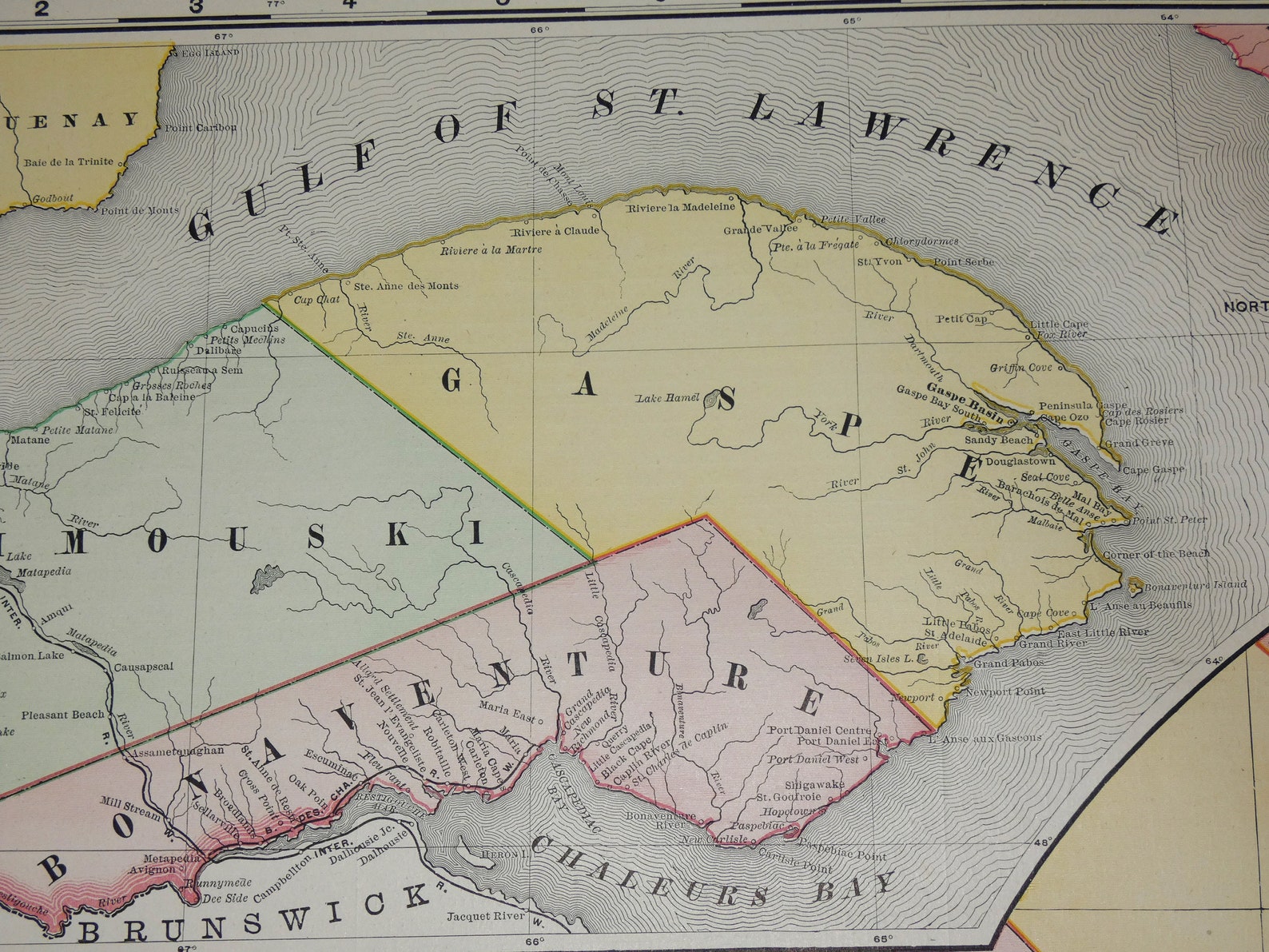 Large Map of Quebec Canada 1892 Vintage Quebec Map, New Home Art Gift ...