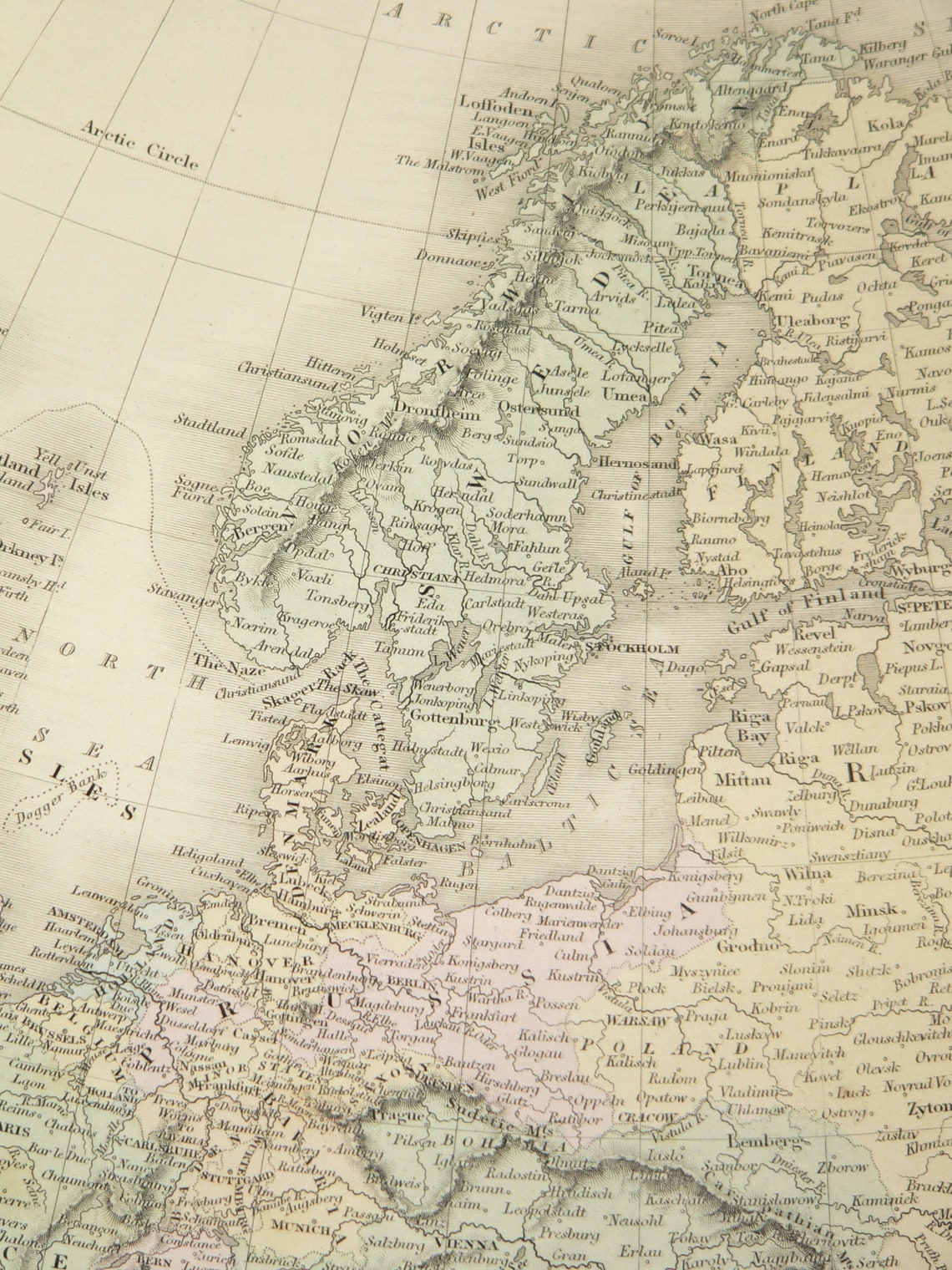 1852 A & C Black Atlas Map of Europe, Original Antique Europe Map ...