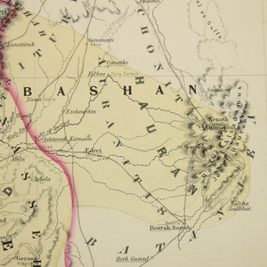 1856 Palestine Map, Real Antique Map 1856 Colton Map of Palestine ...