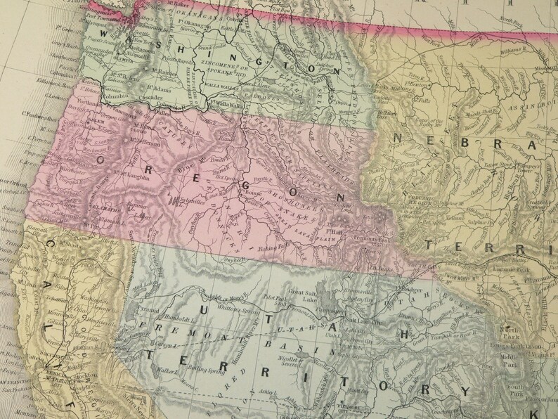 Rare 1858 Mitchell Desilver United States Map, Original Antique Map of ...