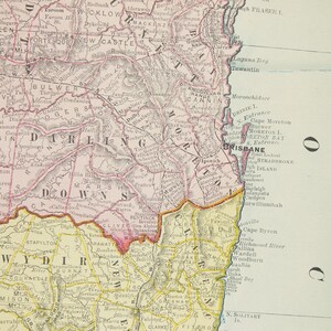 Large Vintage Map of Australia 1901 Antique Australia Map, Australian ...