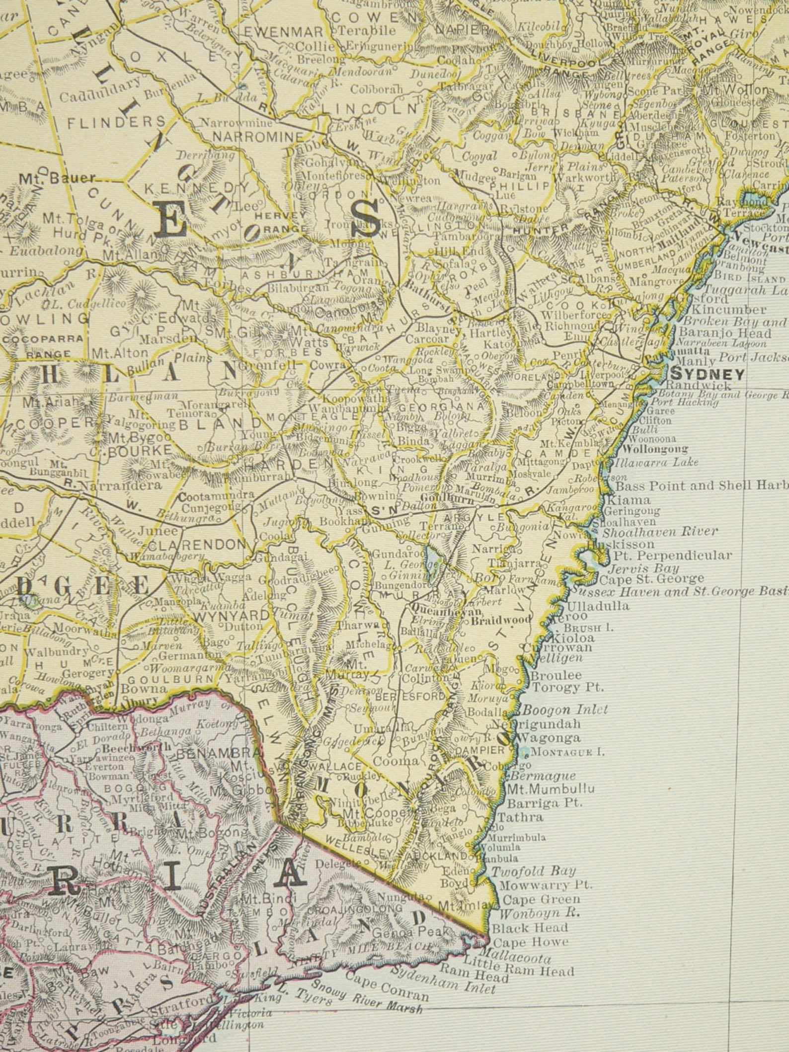Large Vintage Map of Australia 1901 Antique Australia Map | Etsy