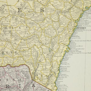 Large Vintage 1901 Map of Australia, Antique Australian Decor - Etsy