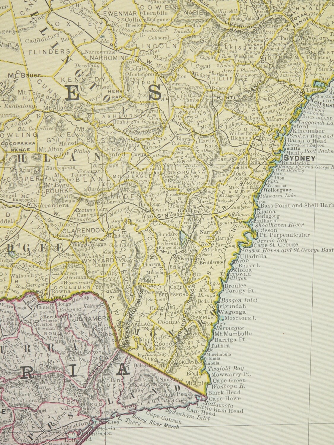 Large Vintage Map of Australia 1901 Antique Australia Map | Etsy