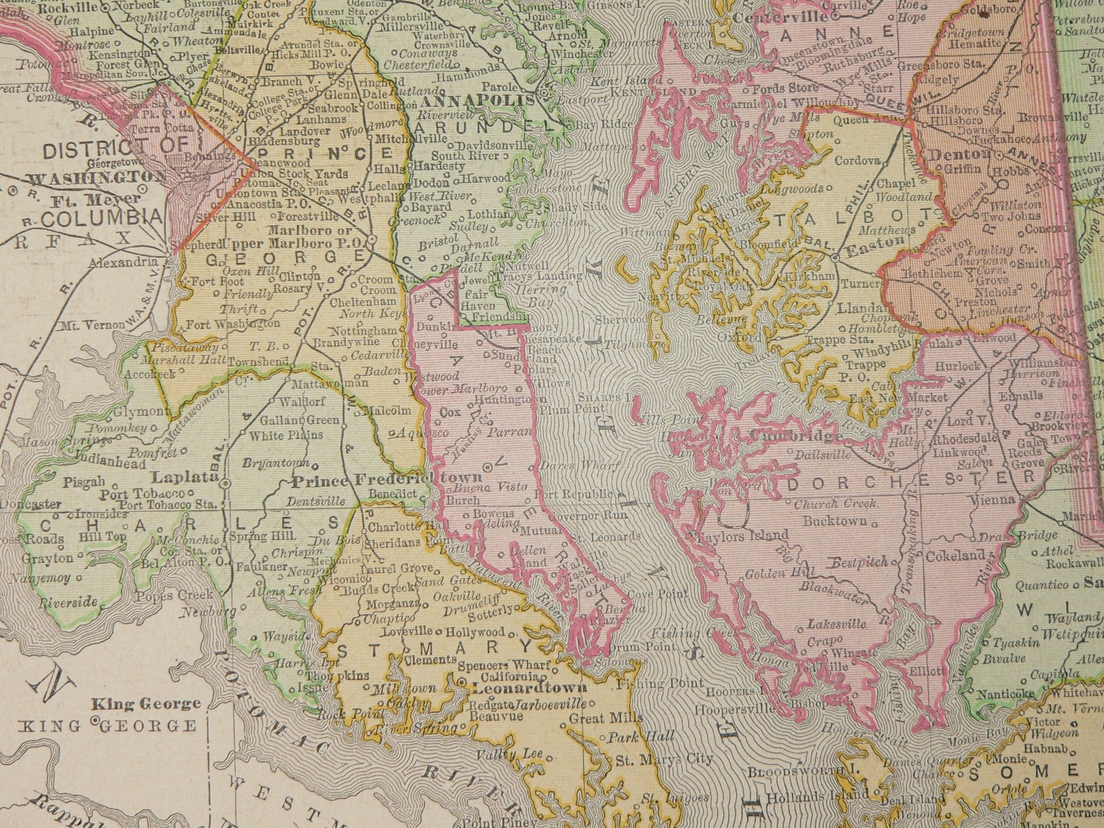 1900 Map of Baltimore With Maryland and Delaware Original | Etsy