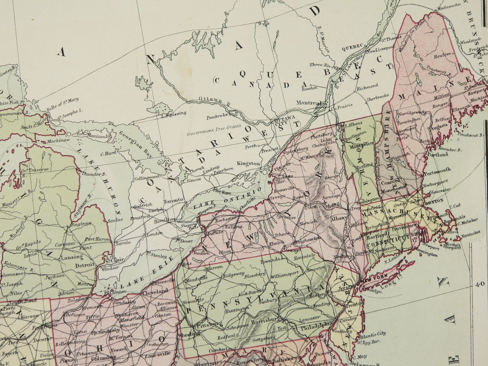 Antique United States Map 1873 Large Vintage Map United States, USA Map ...