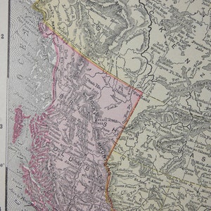 Vintage Alaska Map With Canada 1899 Antique Map British North America ...