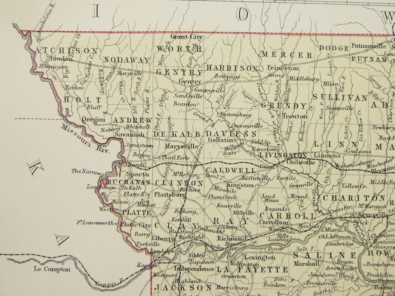 Antique Missouri and Arkansas Map 1873 A C Black Map of Missouri, Gift ...