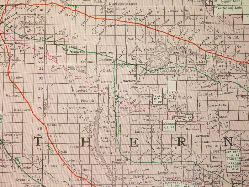 Vintage 1908 Map of Saskatchewan Canada Original Antique Map | Etsy