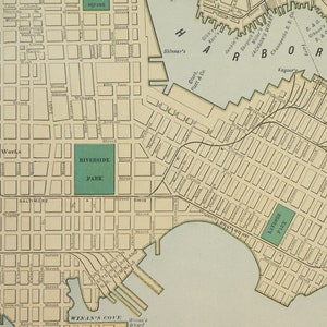 Original Vintage Baltimore MD Map 1908 Large Rand Mcnally Map of ...