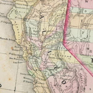 1854 Mitchell Map of Western United States, California, Washington ...