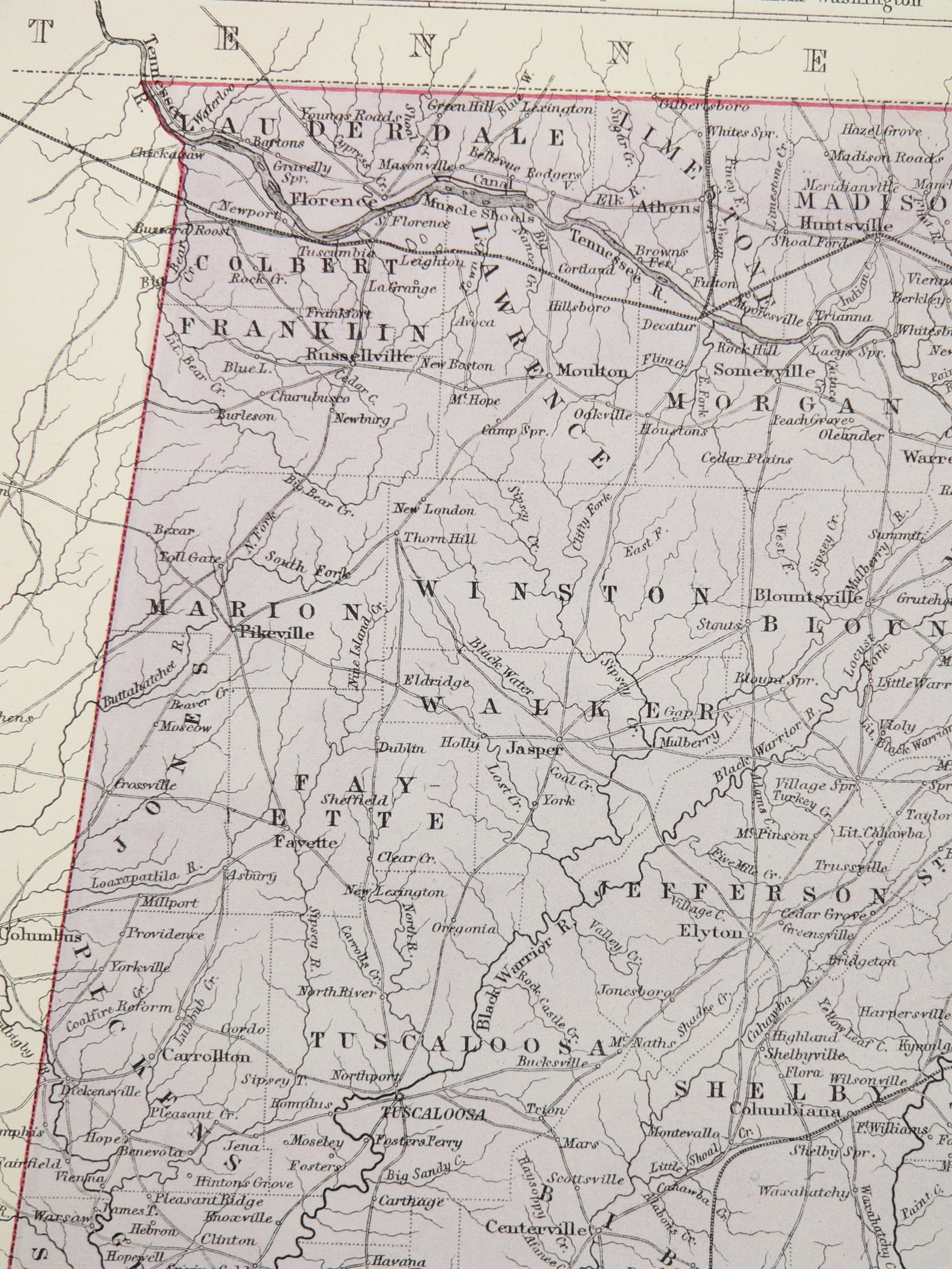 Antique Alabama Map 1873 A C Black Map of Alabama, Gift for Student ...