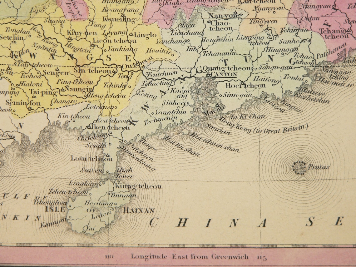 Vintage China Map 1852 Mitchell Map of China Taiwan Map - Etsy
