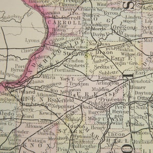 1872 Mitchell Illinois Map, IL Map, Antique Map of Illinois State ...