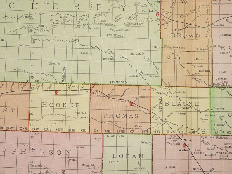 Large Antique Nebraska Map 1908 Original Vintage Map of - Etsy