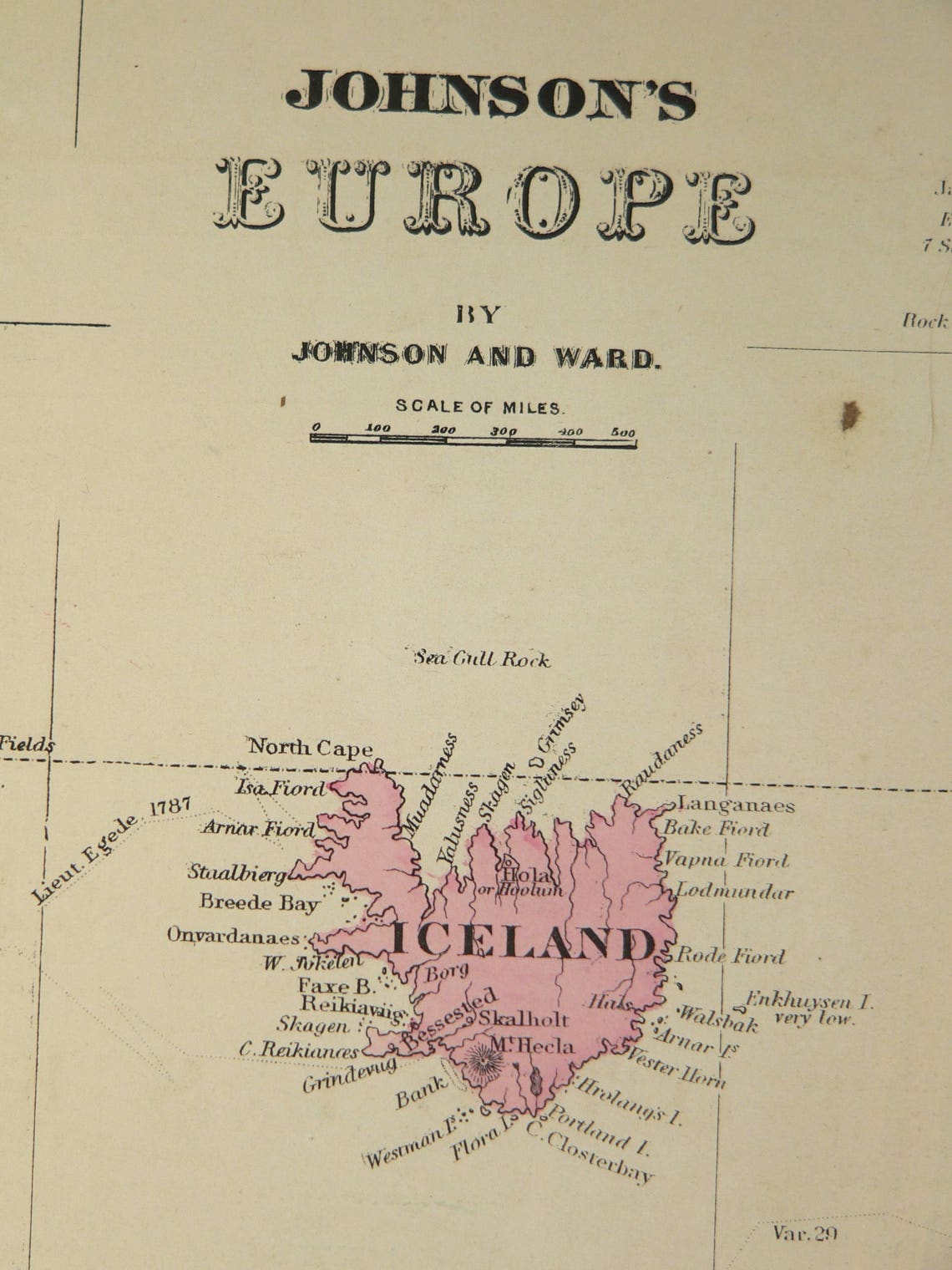 Antique Europe Map Large Vintage Map of Europe 1864 Johnson - Etsy