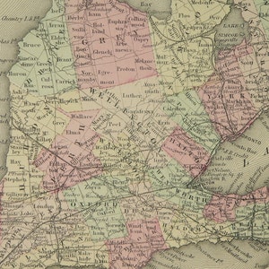 Vintage Map of Canada Ontario Map Quebec New Brunswick Map 1862 Johnson ...