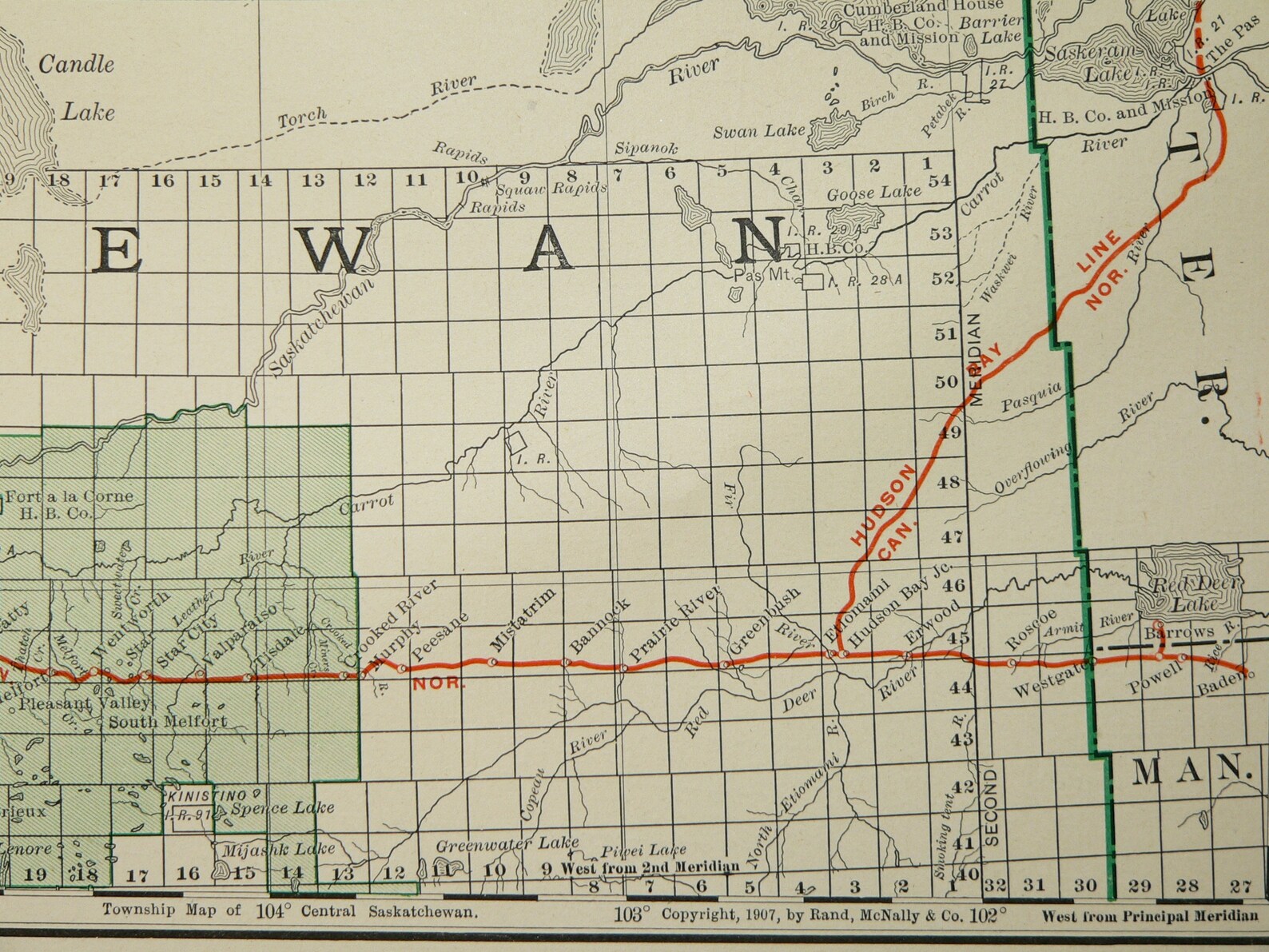 Vintage 1908 Map of Saskatchewan Canada Original Antique Map - Etsy