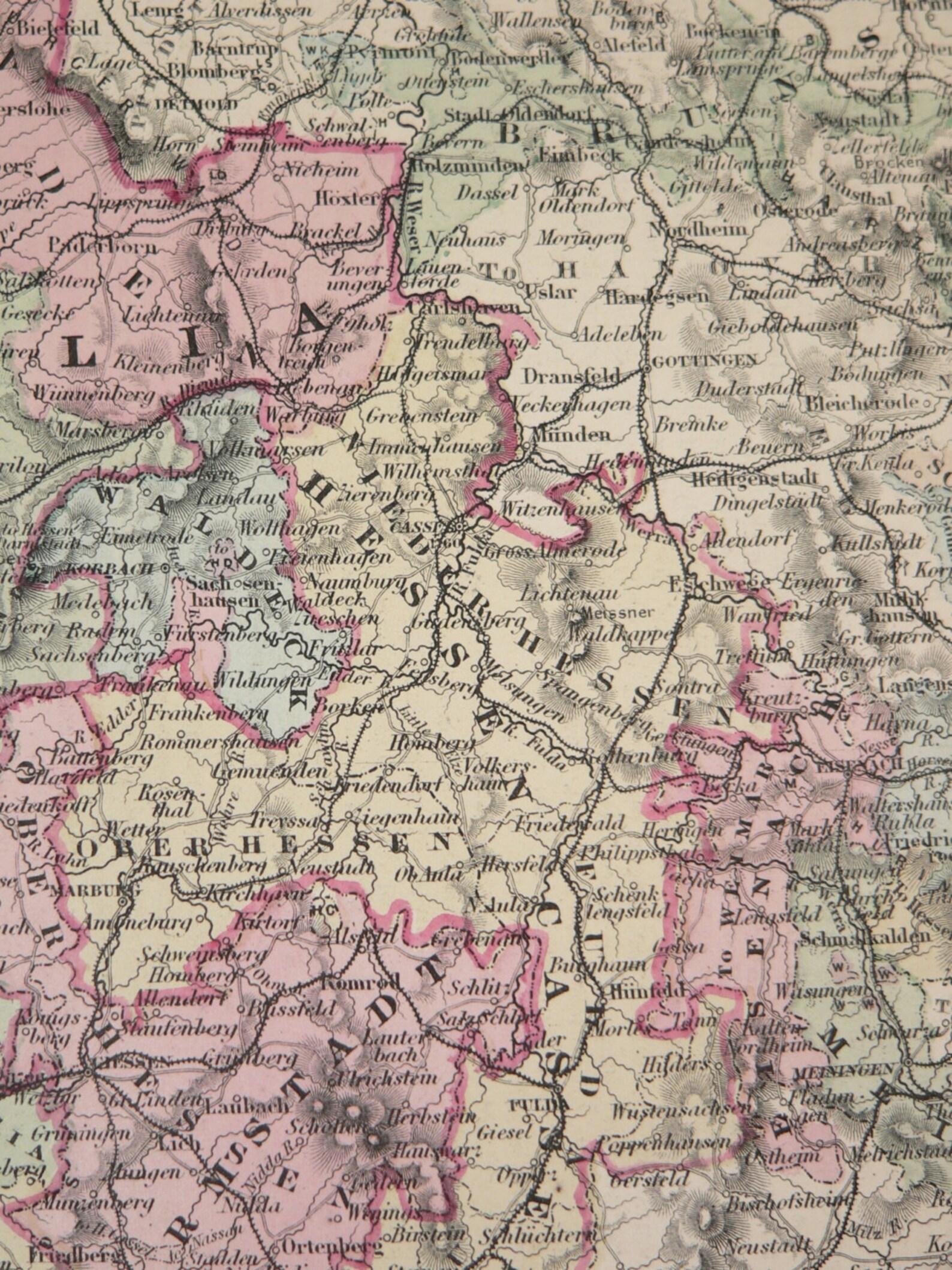 Antique Western Germany Map, 1881 Colton Atlas, Hand-colored - Etsy