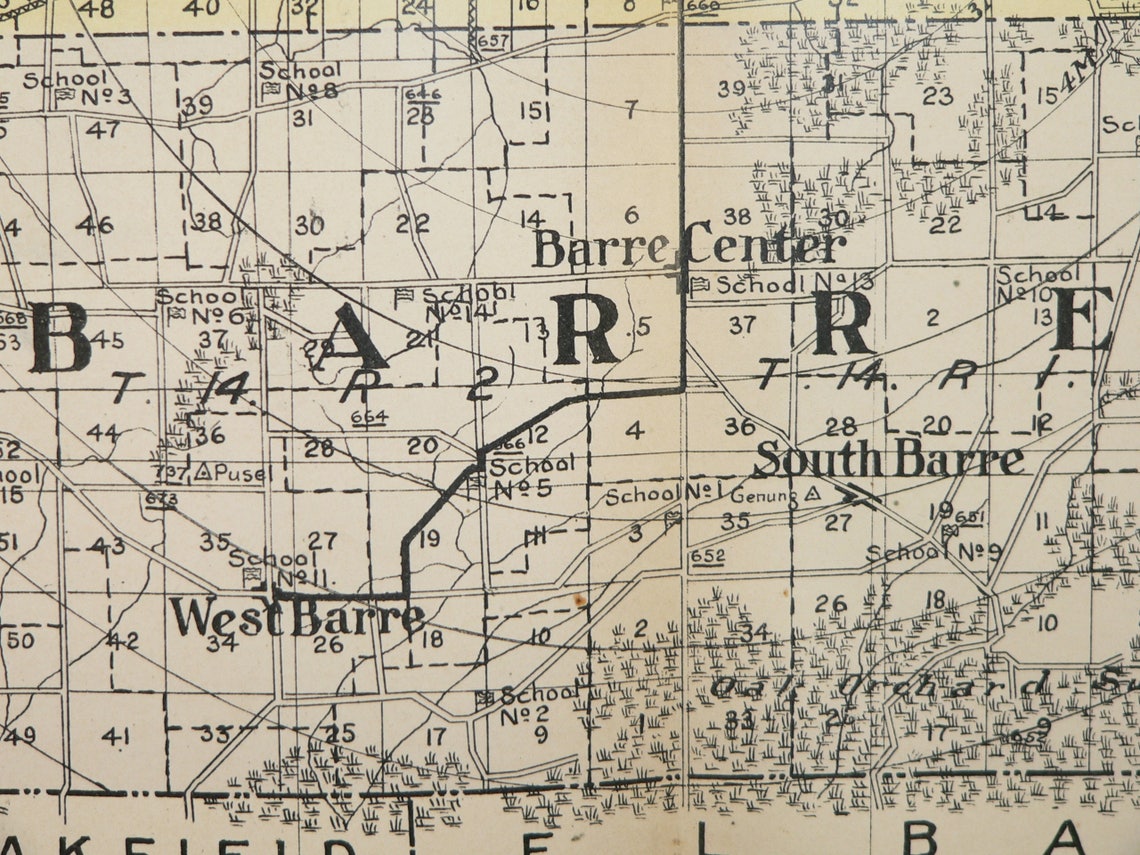 Large Vintage Map Orleans County New York Map 1912 NY County | Etsy