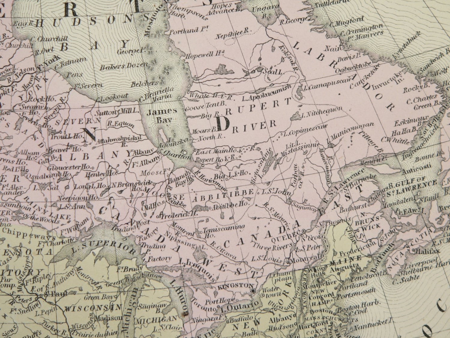 1855 Mitchell Map of North America Original Antique Map of | Etsy