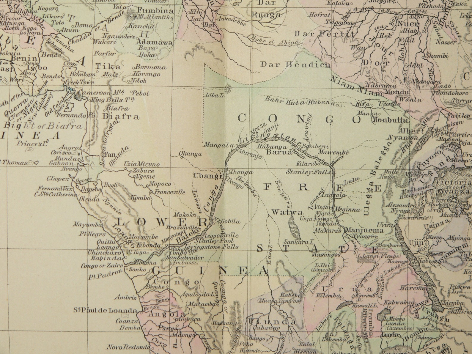 1886 Mitchell Bradley Africa Map, Original Antique Map, Sahara Desert ...