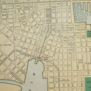 Original Vintage Baltimore MD Map 1908 Large Rand Mcnally Map of ...