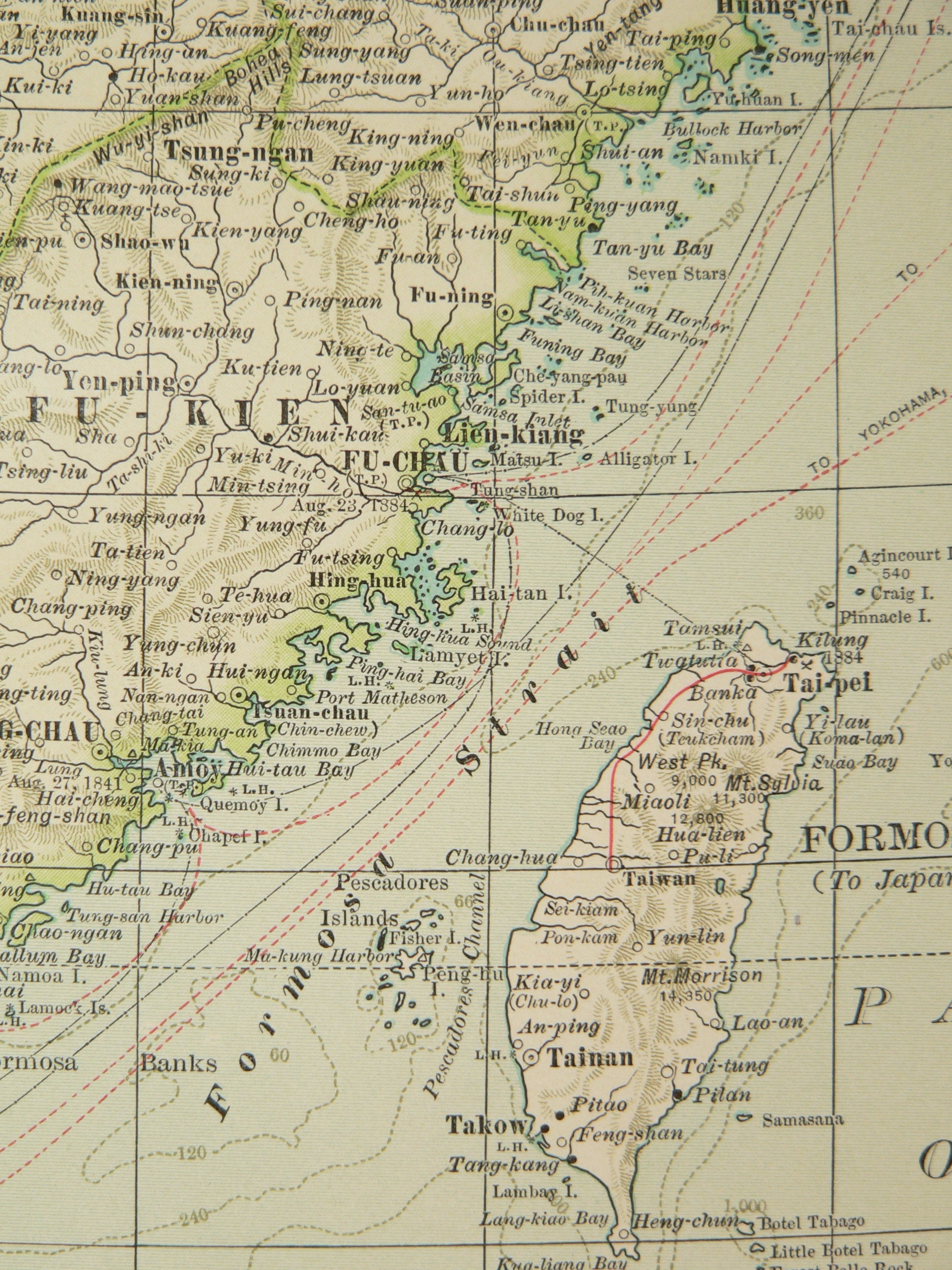 1899 Vintage Map of China, Eastern China Century Map - Etsy