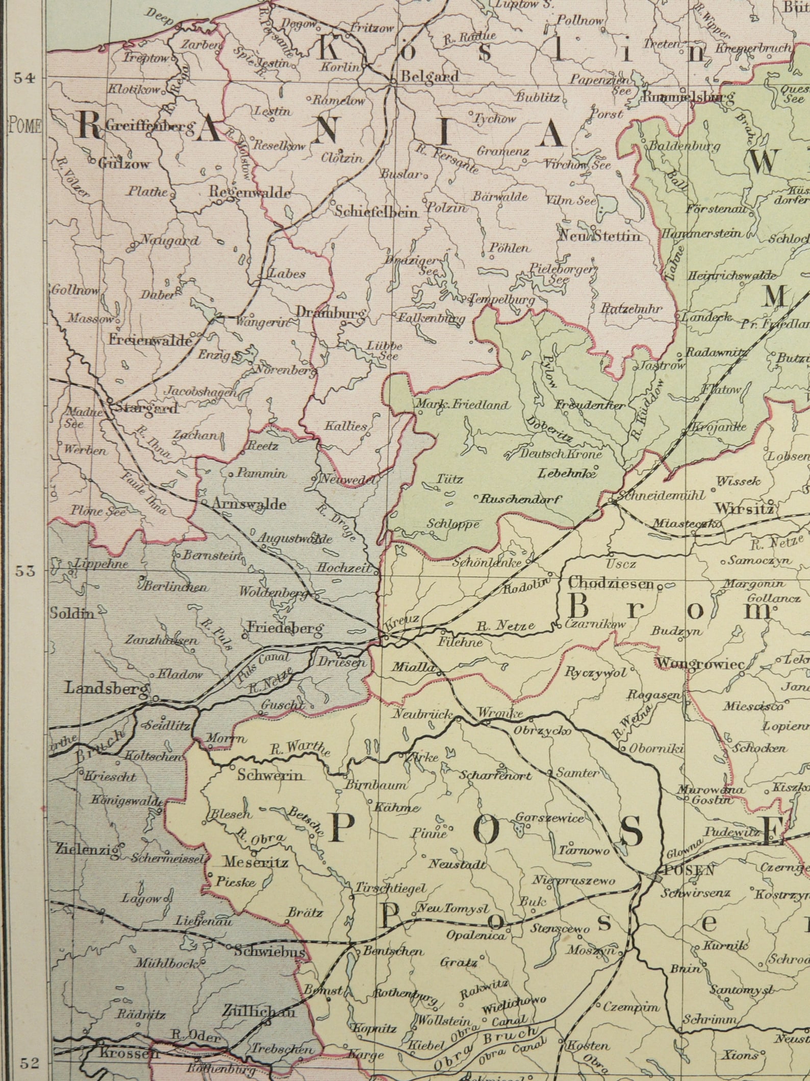 East Germany Map, Original Vintage Map of Germany, East German Empire ...