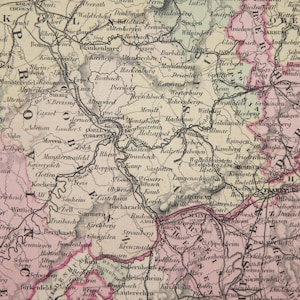 Antique Western Germany Map, 1881 Colton Atlas, Hand-colored - Etsy