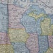 Antique United States Map 1884 Cram Map of the United States,color Map ...
