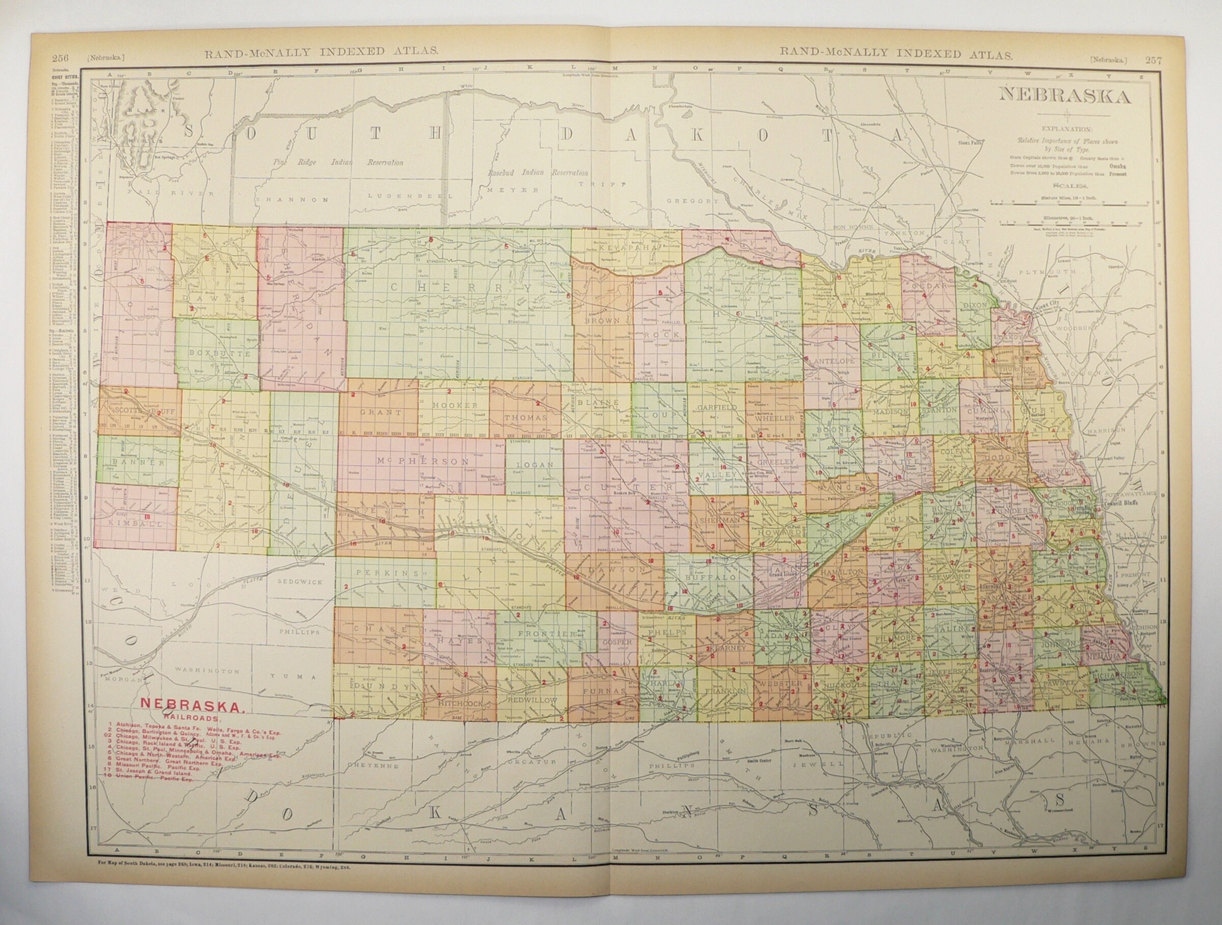 Large Antique Nebraska Map 1908 Original Vintage Map of | Etsy